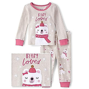 The Children's Place,and Toddler Long Sleeve Top and Pants Snug Fit 100% Cotton 2 Piece Pajama Set,12-18 MONTHS