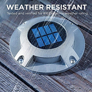 Home Zone Security Deck & Stair Solar Light Weatherproof No Wiring Silver (8-Set)