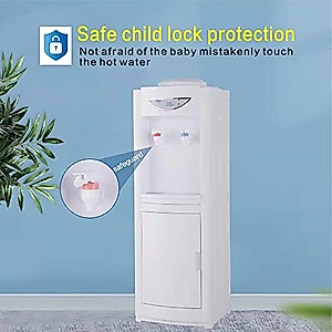 Hot & Cold Top Loading Water Dispenser,5 Gallons Water Coolers with Child Safety Lock Removable Drip Tray & Storage Cabinet,Water Cooler Dispenser for Home,Office(White)