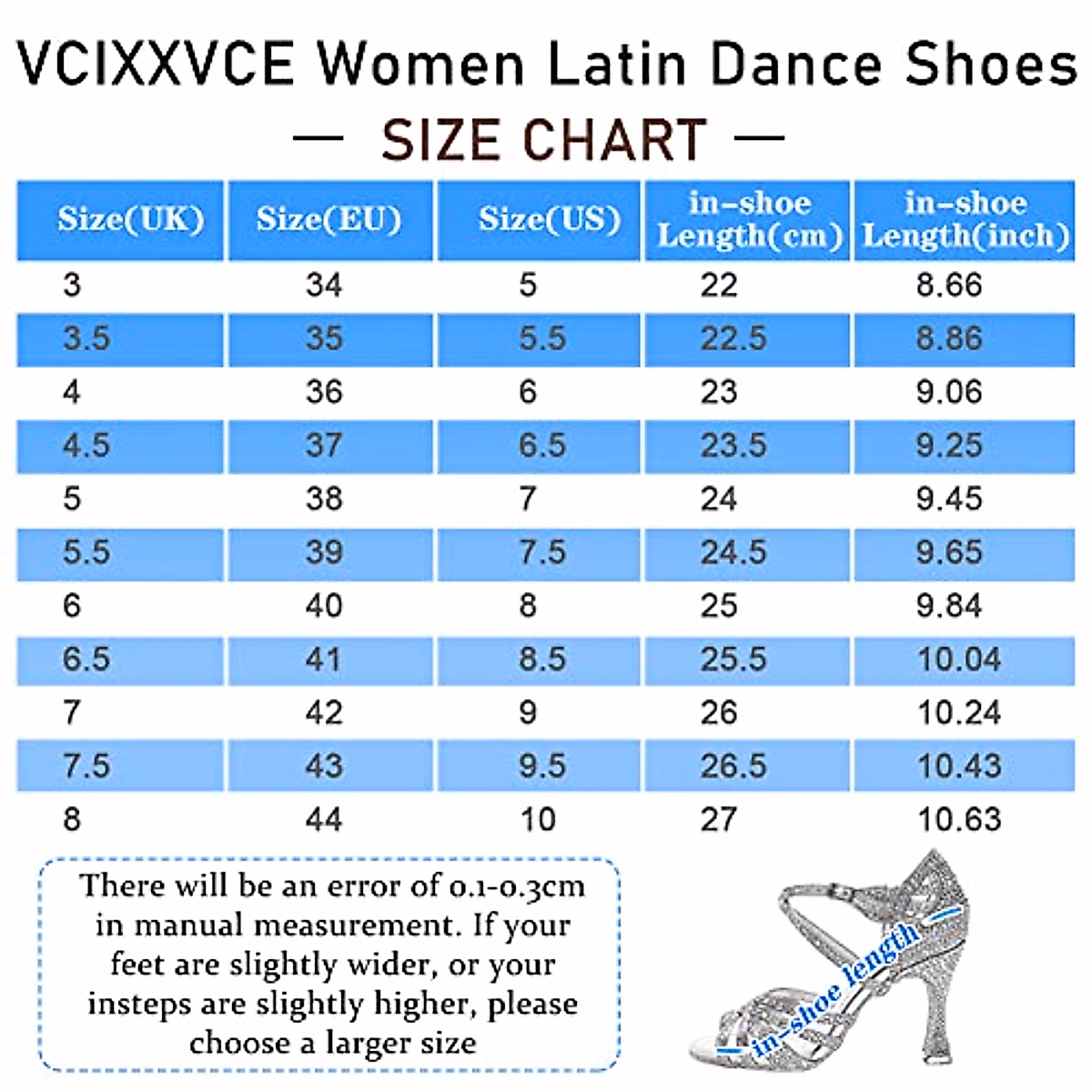 VCIXXVCE Women Professional Latin Rhinestone Dance Shoes Open Toe Salsa Chacha Ballroom Dance Heels Cross Strap Purple,8 US