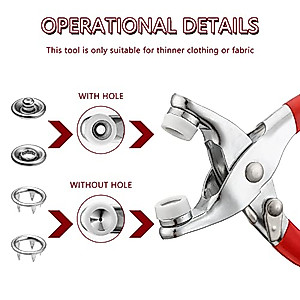 Metal Snap Button Fasteners Kit DIY Crafting Tool with Pliers Press Tool Kit for Clothing Sewing