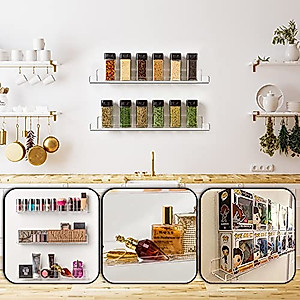 ACRADEC Acrylic Shelves for Wall Set of 4, 15” x 4” - Spacious Clear Shelves with Mounting Kit - Easy to Install, Versatile & Sturdy Shelfs - Funko Pop Shelves Perfect for Decoration & Storage