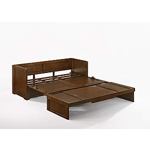 NIGHT & DAY Furniture Murphy Cube Cabinet Bed (Black Walnut, Queen)