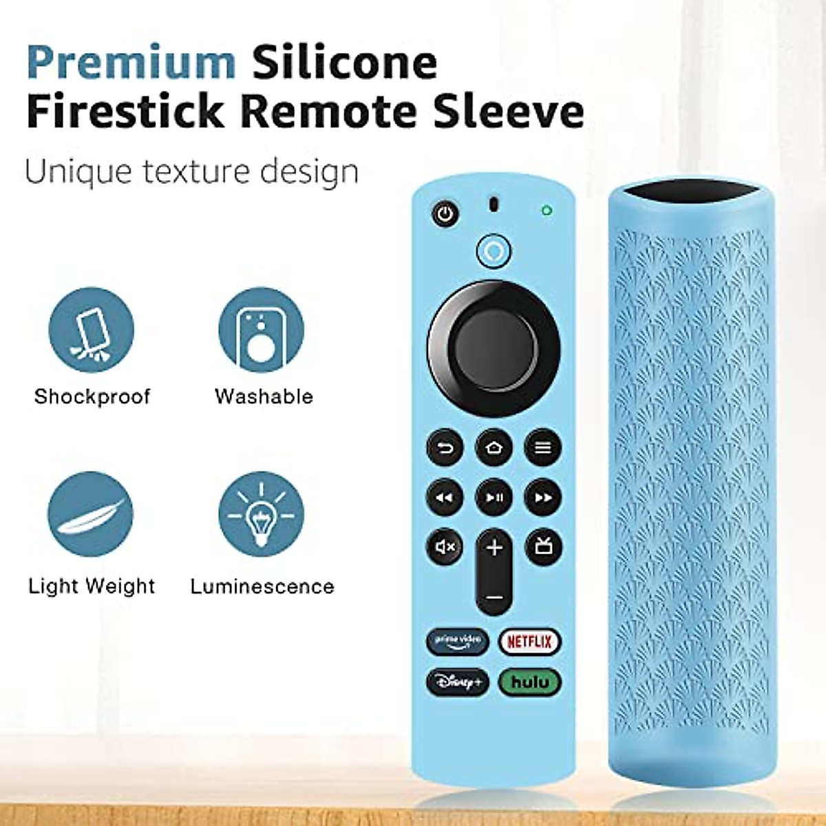 3 Pack Remote Case (Glow Green+Rose+Sky Blue)