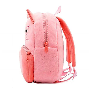 KISSOURBABY Cute Toddler Backpack Toddler Bag Plush Animal Cartoon Mini Travel Bag for Baby Girl Boy 1-4 Years(Cat)