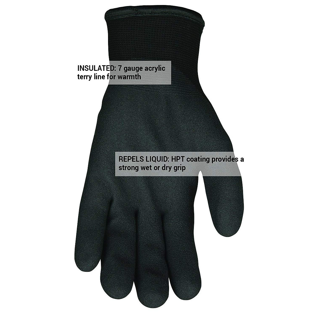 MCR Safety Memphis N9690S Black Unisex Protective Gloves, Size Small (Pack of 2)