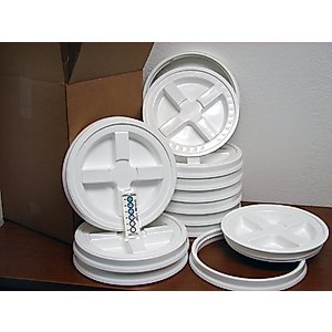 Gamma Seal Lid, White, 12 Pack - New! - Boxed! - 5 Gallon Bucket Lids (Fits 3.5, 5, 6, 7 Gal.) Storage Container Lid