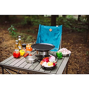 Fire-Maple Camping Griddle Plate | Nonstick Outdoor Portable Grill Pan for Stovetop | BBQ Gas Griddle Pan for Camping Stove Ridged Surfaces 31 X 31cm