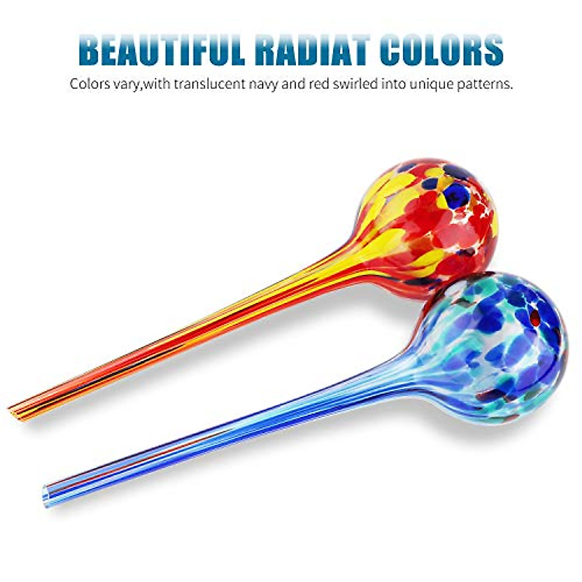 Brajttt Plant Watering Globes, 2 Pieces Automatic Watering Bulbs, Cute Glass Watering Globes with 2 Tags