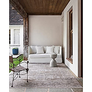 Livabliss x Becki Owens Margaret Traditional Washable Outdoor Area Rug, 5'3" x 7'10", Taupe/Brown
