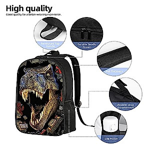CNRYRIO Dinosaur Backpack Kids School Bag Set 17 Inch Laptop Backpack with Insulated Lunch Box and Pencil Case for Boys and Girls (Dinosaur-A)