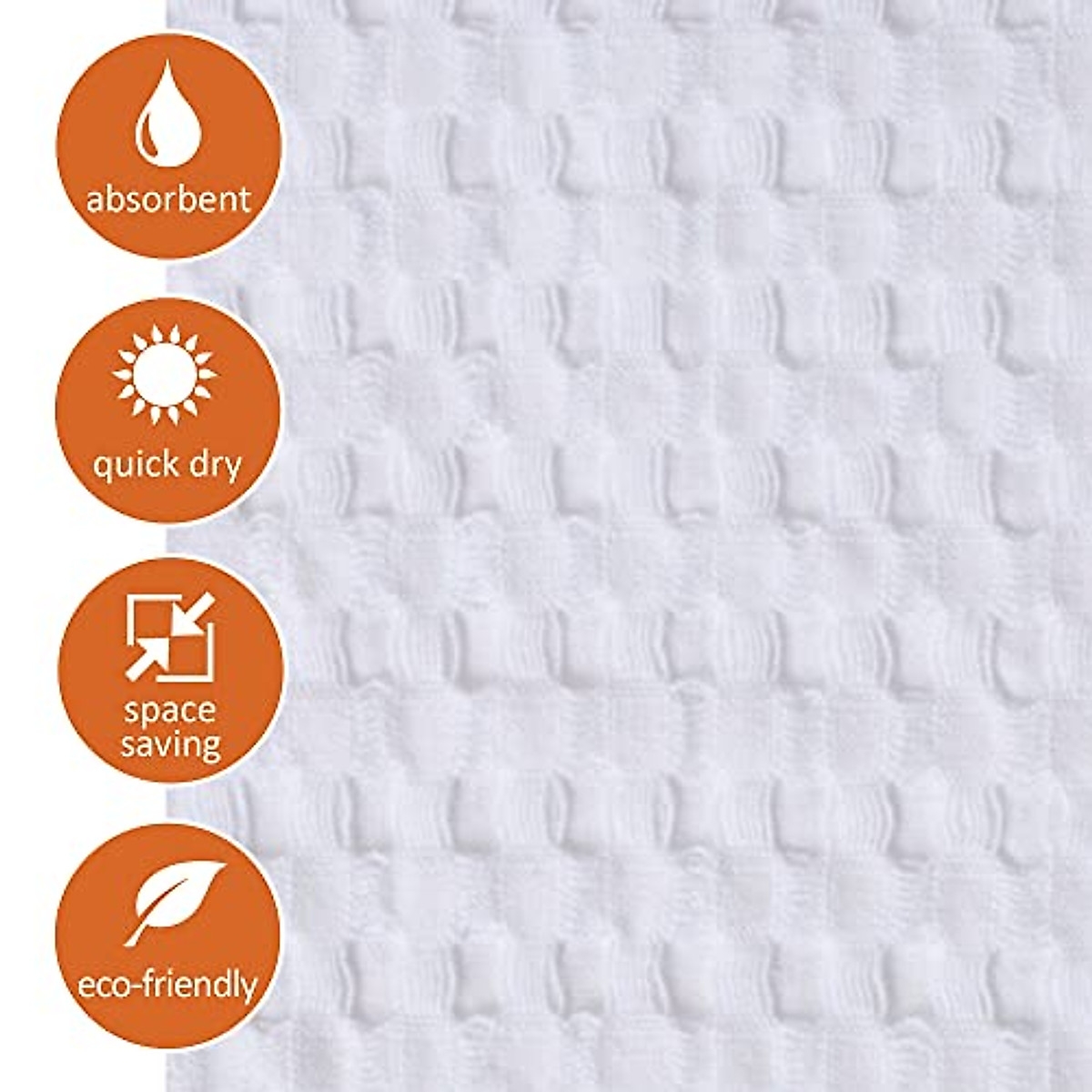 GILDEN TREE Waffle Towel Quick Dry Thin Exfoliating Washcloths for Face Body, Modern Style (White)