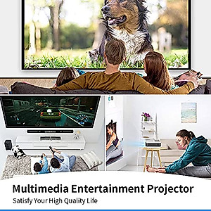 Smart Projector with Bluetooth WiFi, 8000 Lumen Home Theater Projector with 200" Display Video Gaming, Outdoor Movie Android Projector Zoom Wireless Mirroring for Phone HDMI DVD TV Stick Laptop PC USB