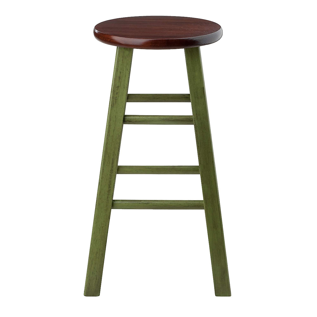Winsome Ivy Counter Stool, 24", Rustic Green/Walnut