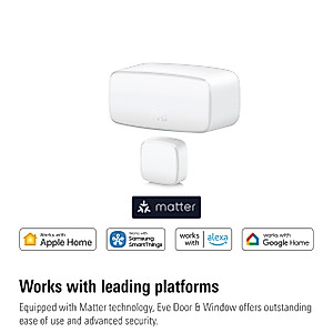 Eve Door & Window - Apple HomeKit Smart Home Wireless Contact Sensor for Windows & Doors, Automatically Trigger Accessories & Scenes, App Notifications