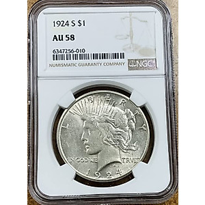 1924 S Peace Dollar $1 NGC AU-58