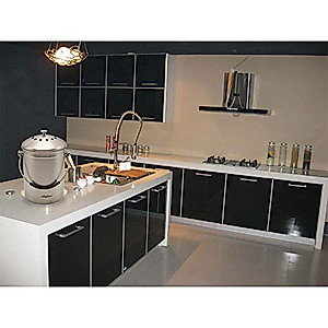 Abakoo Stainless Steel Compost Bin for Kitchen Countertop Compost Bucket Kitchen Pail Compost with Lid 1.3 Gallon-Includes 4 Filters