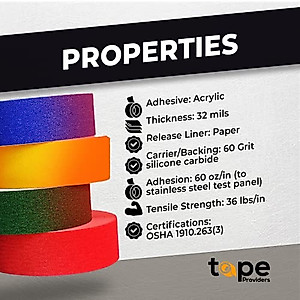 WOD ASTC32 Heavy Duty Anti Slip Tape, White - 2 inch x 60 ft. Non Skid Treads Weather Proof Indoor/Outdoor Traction Tape for No Slip Stairs