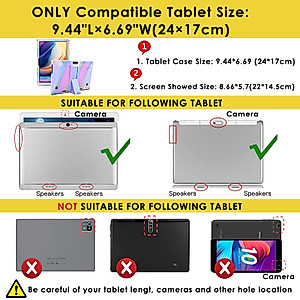 DETUOSI Case Compatible with Dragon Touch K10, Multi-Angle Stand Case, Soft Silicone Protective Cover for ZONKO K105, Victbing 10, Winsing 10, YELLYOUTH 10, Hoozo Touch 10, Rose Red & Purple