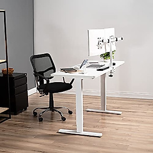 VIVO Electric Stand Up Desk Frame Workstation, Frame Only, Single Motor Ergonomic Standing Height Adjustable Base with Memory Controller, White, DESK-V100EWY