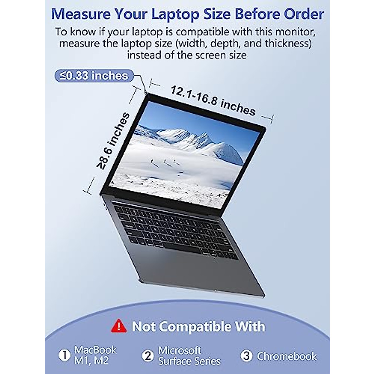 FOPO 13.3” Triple Laptop Screen Extender, FHD 1080P IPS Laptop Monitor Extender for 14”-17.3” Laptop, HDMI/USB-C Plug and Play Portable Monitor for Laptop -S16 Black