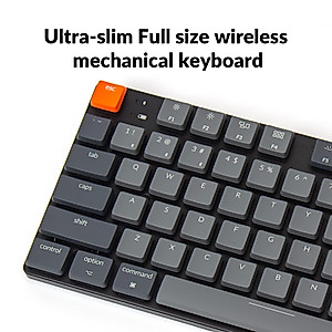 Keychron K5 SE Full Size Layout Ultra-Slim Wireless Bluetooth/Wired USB Mechanical Keyboard with Low-Profile Gateron Brown Switch, 104 Keys White LED Backlit Computer Keyboard for Mac and Windows