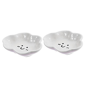 Cabilock 2pcs Dining Use Convenient Dish Ramekins Restaurant Bowls Candy Ketchup Dip Sish Appetizer Bowl Japanese Chinese for Holder Shape Plates Porcelain Shaped Snack Sauce Side Soy