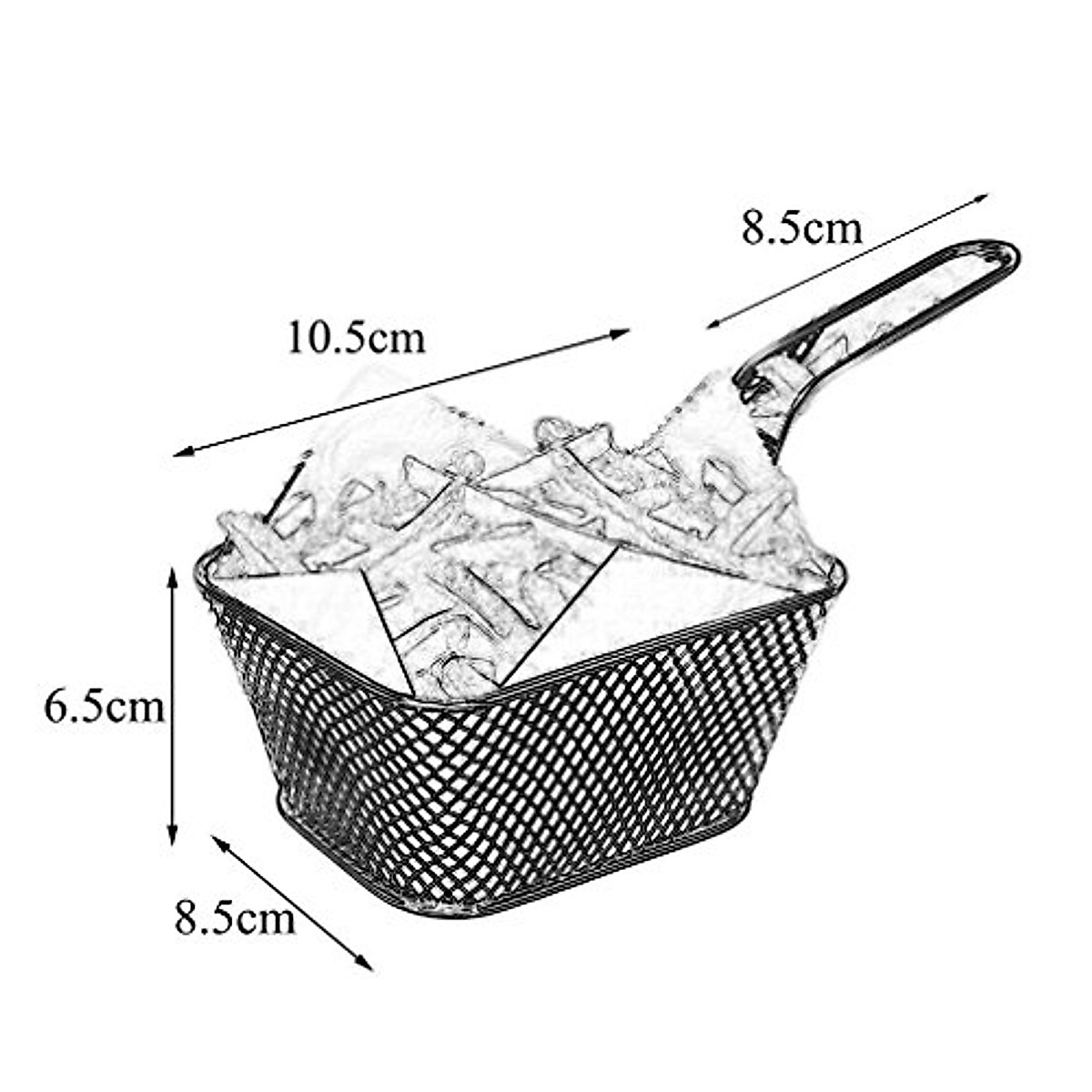 Stainless Steel Chef Basket Mini Fry Baskets Fryer Cooking French Fries Basket