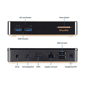 Shuttle Mini PC Intel i3 Windows 10 Home | 8GB RAM | 240GB SSD | Mini Desktop Computer | HDMI, Mini DisplayPort | | Wi-Fi 2.4/5G | Bluetooth | Gigabit Ethernet | 4K Supported | SD Card Reader