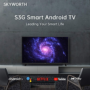 Skyworth S3G 32-inch 720p HD LED Smart Android TV with Google Assistant and Chromecast Built-in, for Outdoor Bedroom Garage RV