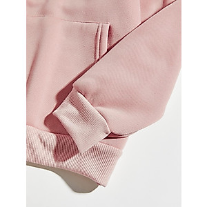 Floerns Women's Letter Graphic Print Long Sleeve Drawstring Hoodie Sweatshirts A Light Pink M