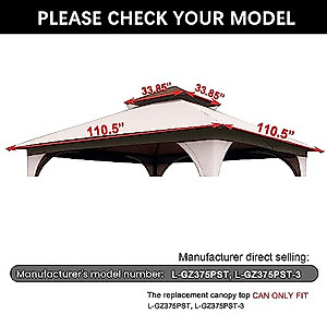 SCOCANOPY Replacement Canopy Top for 8' x 8' Gazebo #L-GZ375PST, L-GZ375PST-3