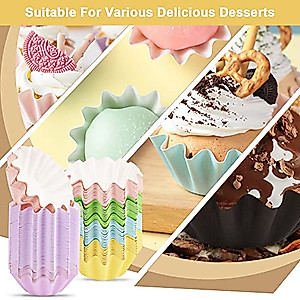 200PCS Wave Cupcake Liners, FULANDL Standard Size Muffin Liners Baking Cups, Greaseproof Coated Cupcake Wrappers for Wedding Birthday Party Baby Shower (100 Purple + 100 Pink)