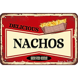 Nachos 20X30 cm Retro Look Tin Decoration Plaque Sign for Home Kitchen Bathroom Farm Garden Garage Inspirational Quotes Wall Decor