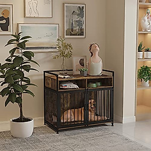 GDLF Dog Crate Furniture-Style Cages for Dogs Indoor Heavy Duty Super Sturdy Dog Kennels with Storage and Anti-Chew (41Inch = Int.dims:39.4”Wx22.2”Dx23”H)