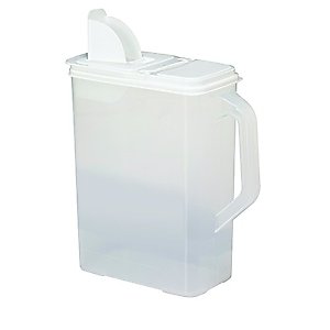 Buddeez Bulk Food Storage Container - 8 Quart All Purpose Clear & Large Pantry and Kitchen Organization and Storage - Cereal, Flour, Sugar, Rice Dispenser, EZ Grip Handle, EZ Pour Spout (White Lid)