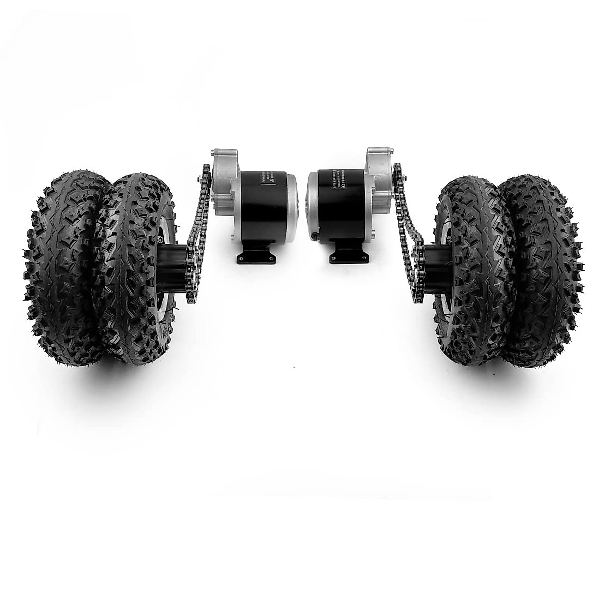 L-faster Dual 350W Motor Chain Drive Kit Easy Carry 300kg 200x50 Off-Road Wheel for DIY Electrical Sand Bike Pull Barrow 600lbs No Controller (36V350W Max 3kph)