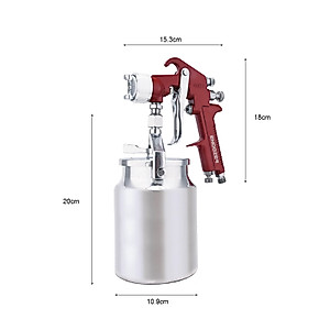 ENDOZER Professional Siphon Feed Spray Gun for Paint, Red Handle, 34 oz -1.8mm Nozzle for a Variety of Low Viscosity Paints