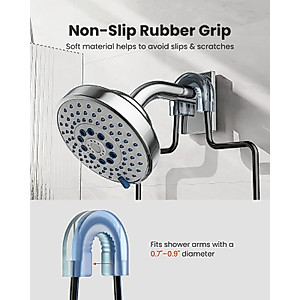 AMADA Hanging Shower Caddy, Shower Caddy Over Shower Head, Rustproof Stainless Steel Shower Organizer with Soap Holder & Hooks, Shower Rack for Shampoo, Sponges, Towels, No Drilling Required, Black