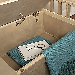 Linon Natural Washed Storage Frankie Bench, Seat Height of 18"