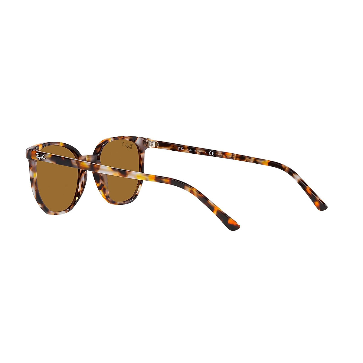 Ray-Ban RB2197 Elliot Square Sunglasses, Havana Brown Grey/Brown Polarized, 50 mm