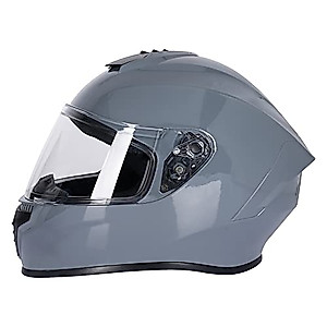 Full Face Motorcycle Street Bike Helmet with Motorcycle Gloves for Men and Women + 2 Visors DOT Model and Helmet Lock for BMX ATV MTB Riding, Road Racing, Cycling(MH-Dark Grey, Small)