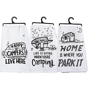 Primitives by Kathy Kitchen Towel Bundle - Happy Campers, Park It, Better Camping