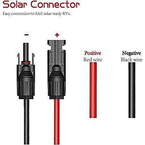 Ruikarhop 9Ft 12AWG Cable Solar Connector to XT60 Female Adapter Connector Connect Solar Panel for Solar Generator