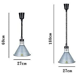Heating Lamp for Food Warmer Commercial Buffet Food Heating lamp, 270mm Single-Head Hanging Food Heating lamp Food Heater Retractable Food Heating lamp 110V / 220V