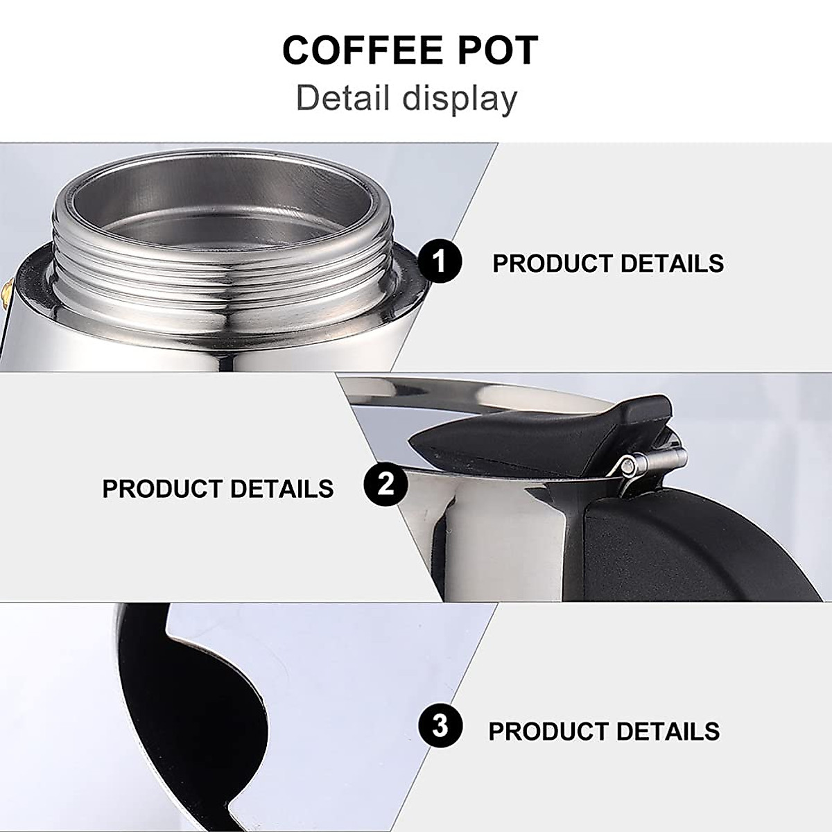 Hemoton 1pc Stainless Steel Pot Stovetop Espresso Maker Stainless Steel Stainless Steel Espresso Maker Stainless Steel Tea Kettle Espresso Coffee Pot Crafting Supplies Concentrate