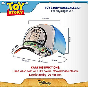 Disney Boys' Little Kid Baseball Cap, Toy Story Buzz Lightyear Adjustable Toddler Hat for Ages 2-4, Multicolor