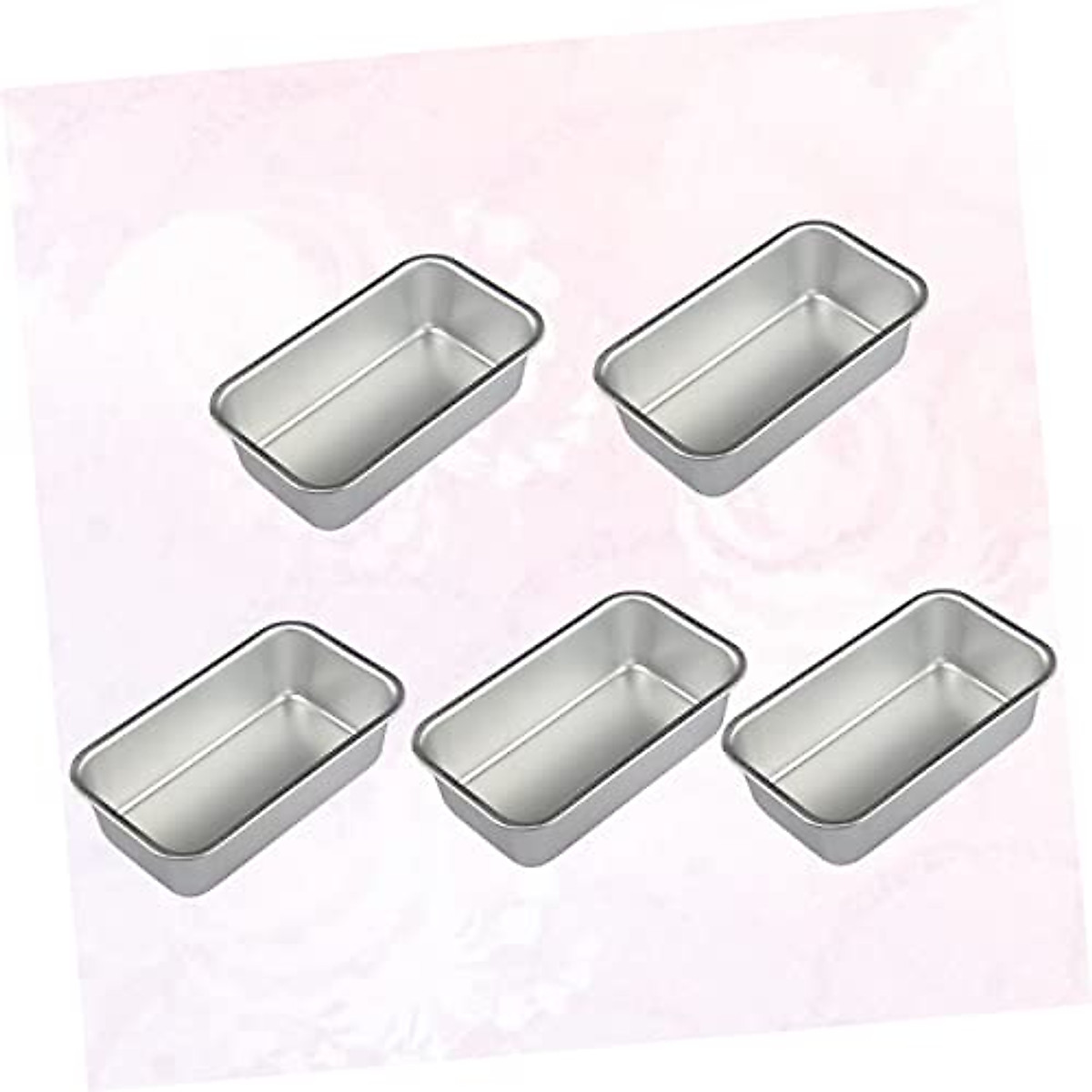 UPKOCH 5pcs Mini Loaf Pans with Lids Cupcake Mold Spring Stencils Steel Loaf Pan Baking Loaf Bread Tray Kitchen Supplies Household Baking Plate Non Stick Pan Toast Small Bread Silver Oven
