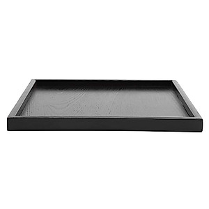 Black Serving Tray, 30cm/11.8in Square Solid Wood Coffee Tea Platter Kitchen Food Serving Trays Dinner Restaurant Decorative Platter for Snack Breakfast Dinner BBQ Party