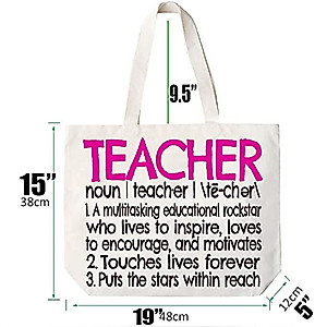 COCOVICI Teacher Appreciation Gifts For Women | Teacher Gift | Teacher Definition Tote Bag | Teacher Canvas Tote Bag | Teacher Gift Idea